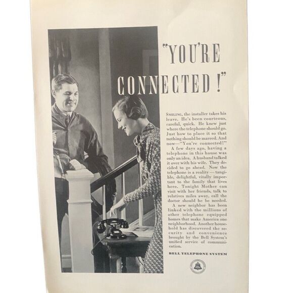 Bell Telephone | Art | Vintage 934bell Telephone System Youre Connected ...